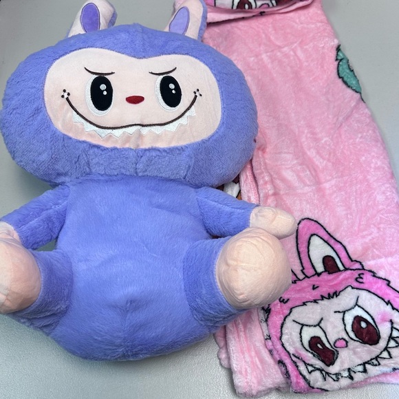 Labubu | Toys | Labubu Plush With Hidden Zipper And Blanket Inside ...